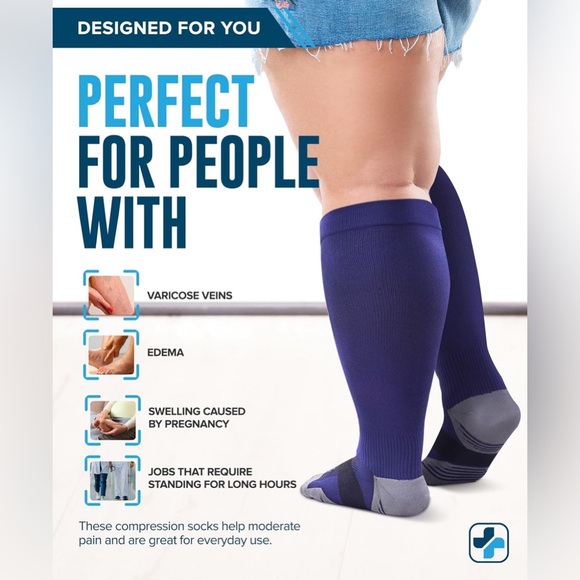 pembrook | Accessories | Compression Socks Extra Wide Blue | Poshmark